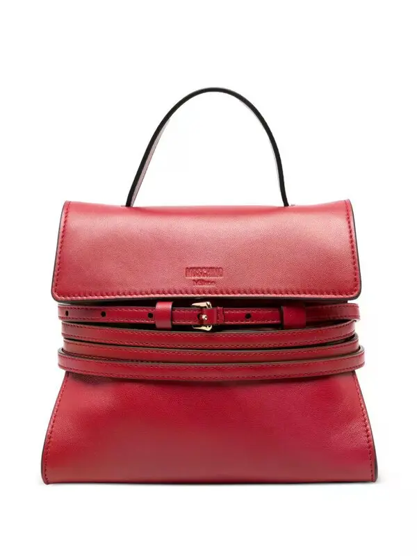 Moschino Belted Mini Tote Bag - Red