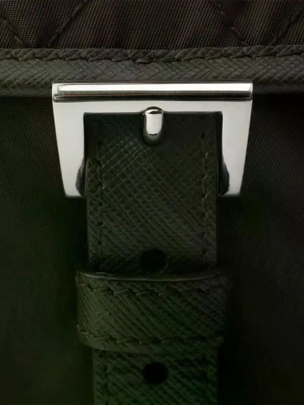Prada Medium Quilted Re-nylon Shoulder Bag With Saffiano Leather Trim - Green