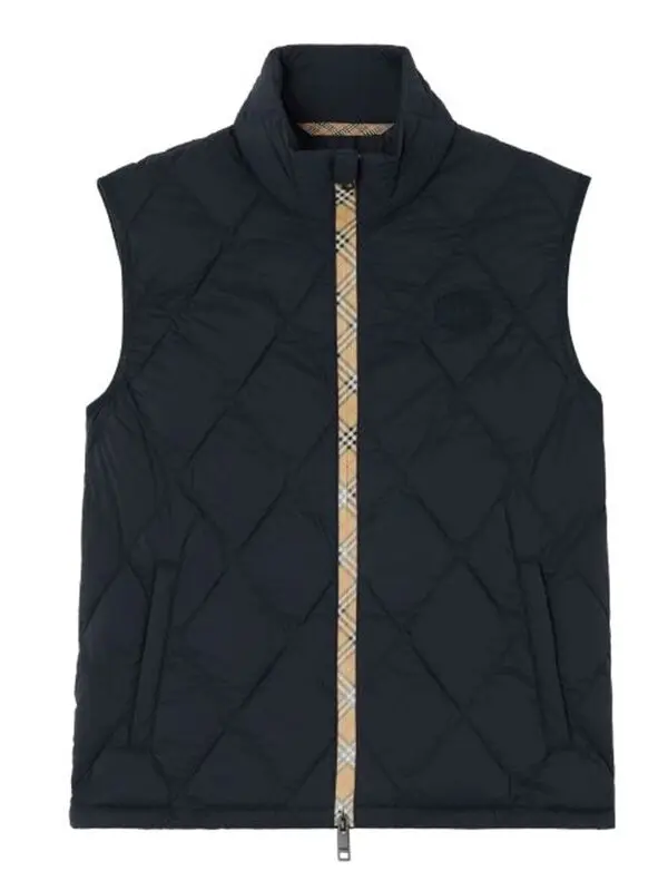 Burberry Acresford Quilted Down Vest - Blue