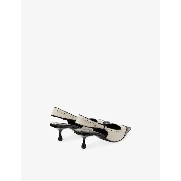 JIMMY CHOO Amel 50 Leather Slingback Heels
