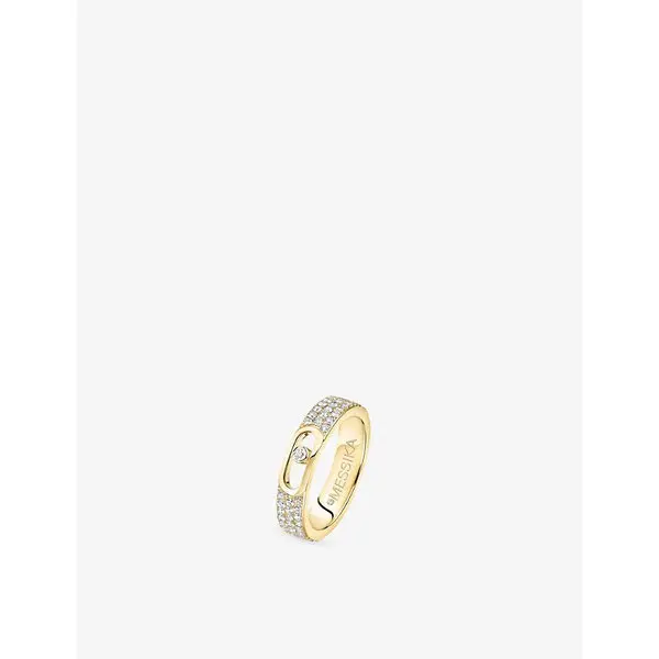 Messika Move Joaillerie Pave 18ct Gold And 0.49ct Diamond Wedding Ring - Yellow