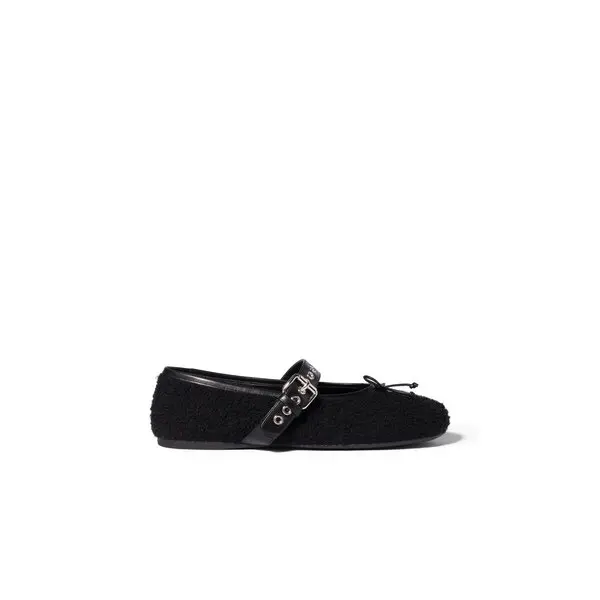 Miu Miu Mohair Ballerinas With Buckle Strap