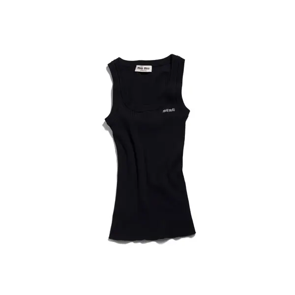Miu Miu Cotton Knit Tank Top