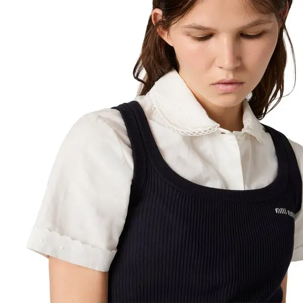 Miu Miu Cotton Knit Tank Top