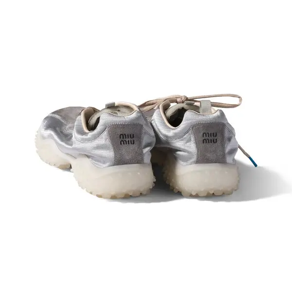 Miu Miu Bubble Technical Fabric And Suede Sneakers