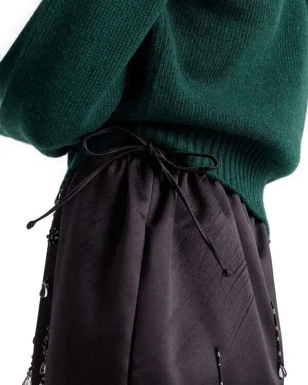 Prada Satin Skirt With Embroidery