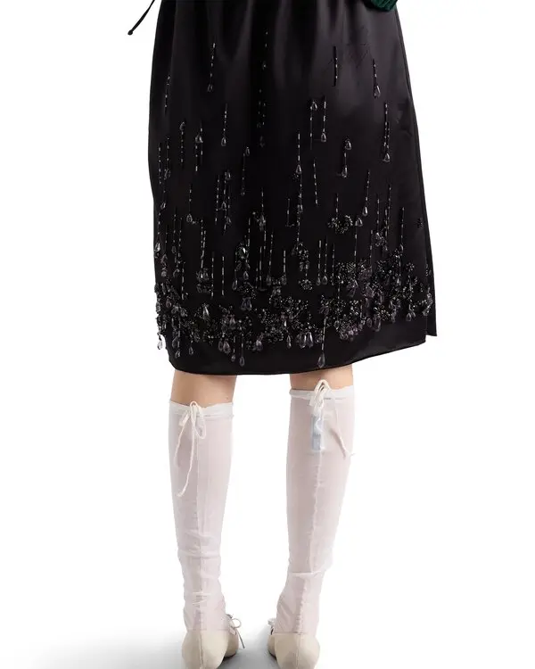 Prada Satin Skirt With Embroidery