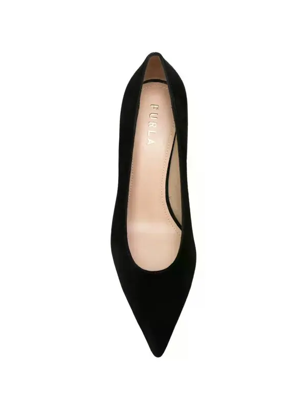 Furla Pointed-toe Suede Pumps - Black