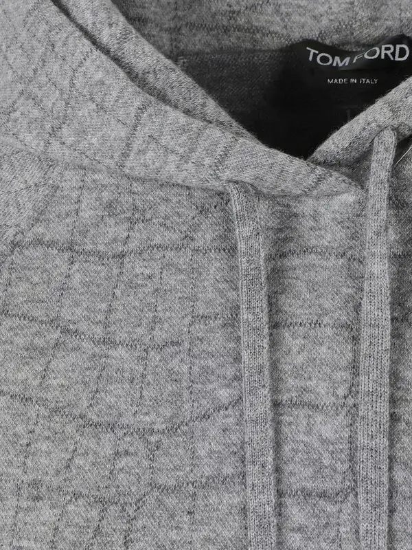 TOM FORD Cashmere Cotton Croco Jacquard Jersey Hoodie