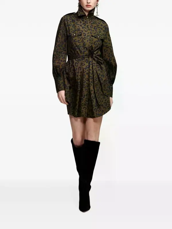 Essentiel Antwerp Leopard Print Shirt Mini Dress