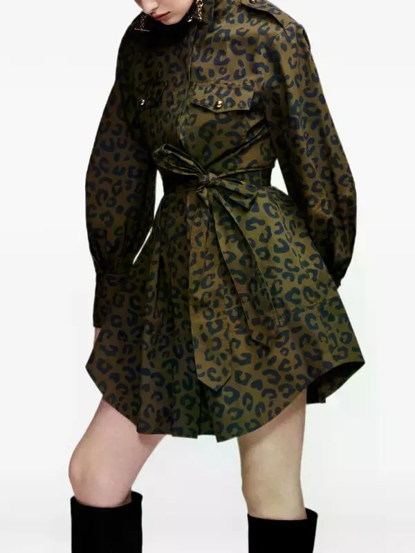 Essentiel Antwerp Leopard Print Shirt Mini Dress
