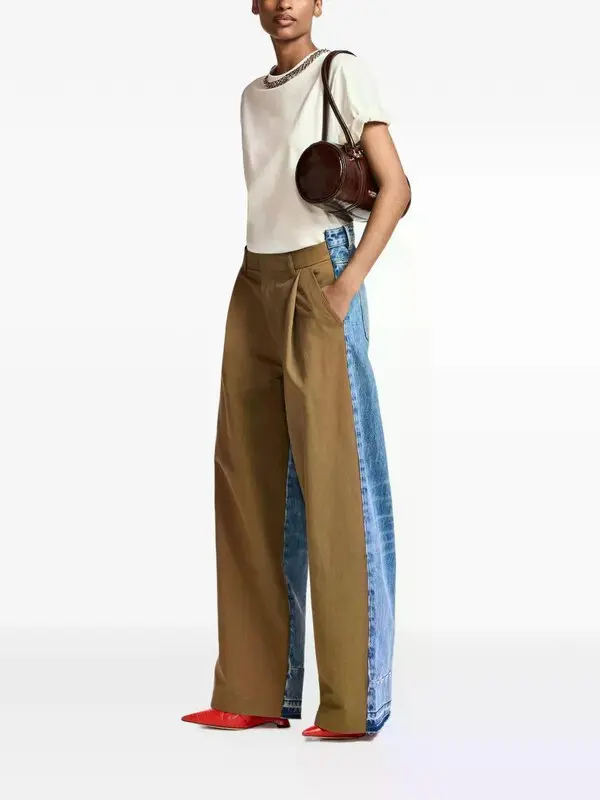 Essentiel Antwerp Krisp Denim-panel Wide-leg Trousers
