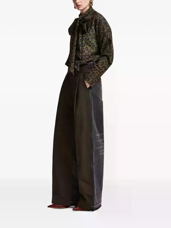 Essentiel Antwerp Khaleesi Leopard Print Pussy-bow Shirt