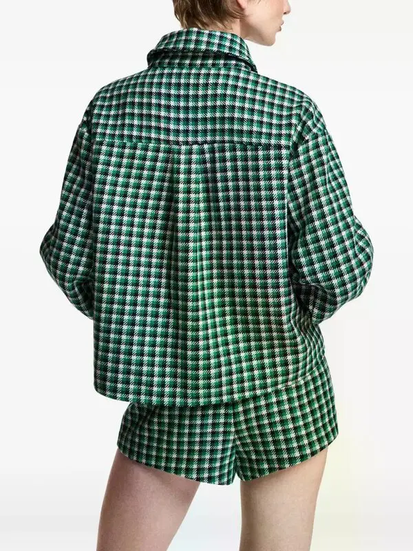 Essentiel Antwerp Checked Textured Relaxed Fit Shirt Jacket