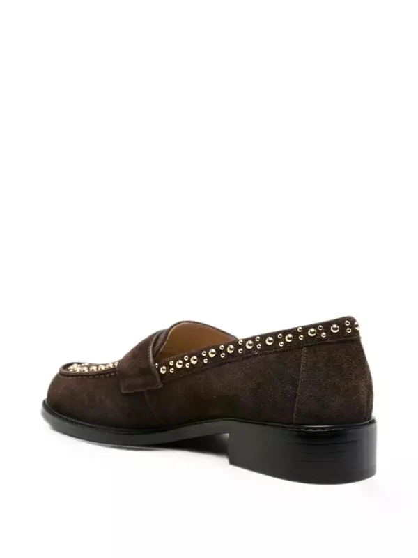 Furla College Stud-embellished Leather Loafers