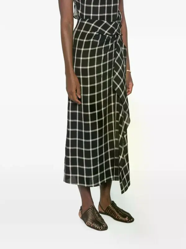 Erdem Check-pattern Midi Skirt