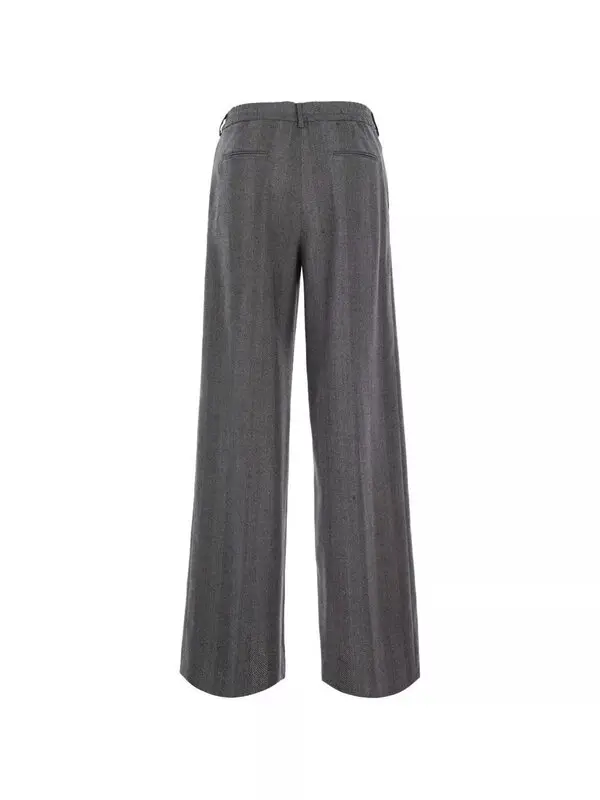 PT TORINO Herringbone-pattern Wide-leg Trousers
