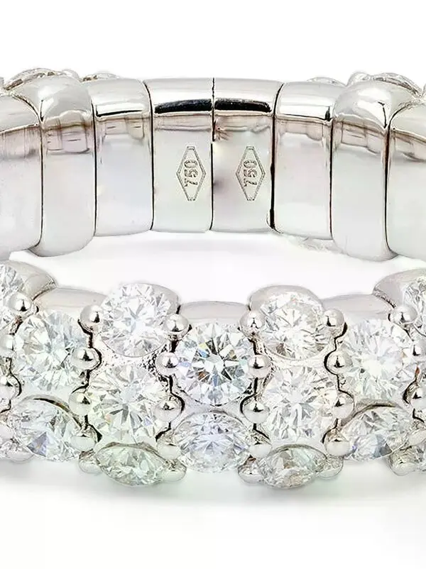 ZYDO 18k White Gold Diamond Stretch Ring