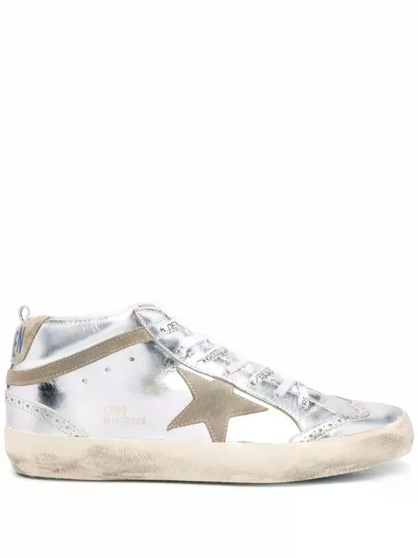 GOLDEN GOOSE Mid-top Sneakers With Signature Star And Wave Detail