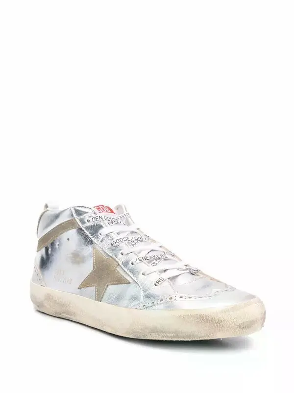 GOLDEN GOOSE Mid-top Sneakers With Signature Star And Wave Detail