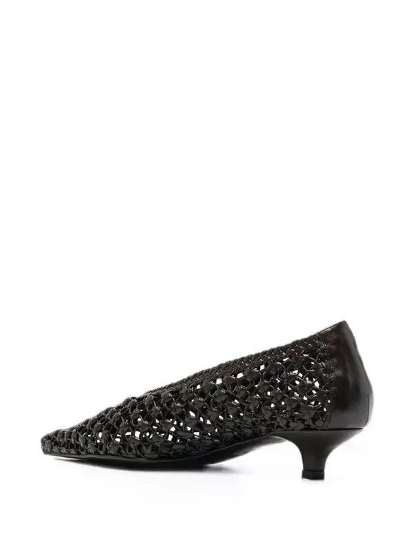 TOTEME Woven Pointed-toe Leather Pumps