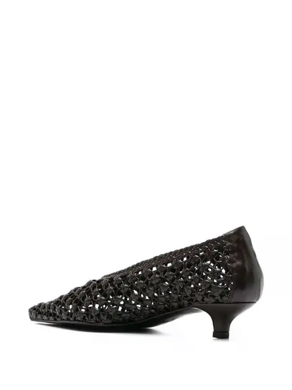 TOTEME Woven Pointed-toe Leather Pumps