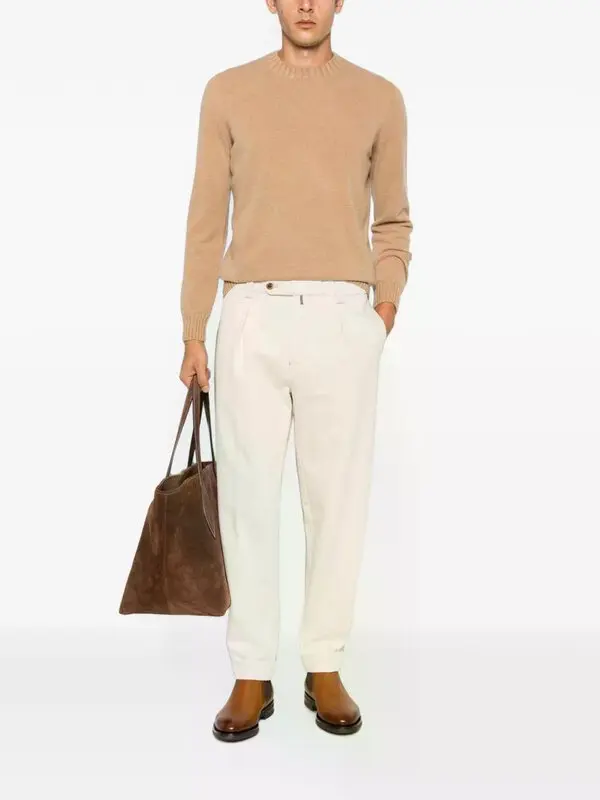 BERWICH Pleated-front Turn-up Trousers