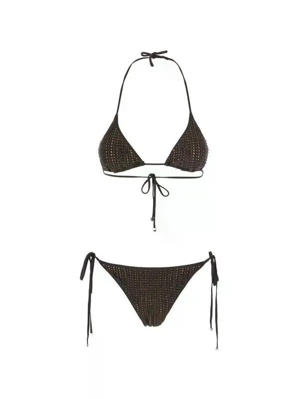 VENUJA Malibu Crystal-embellished Triangle Bikini - Brown