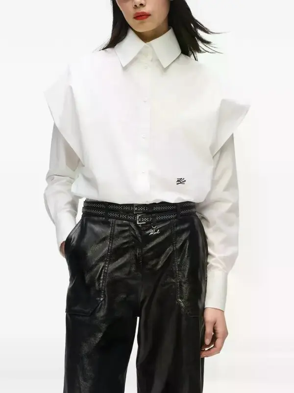 Karl Lagerfeld Cotton Logo Embroidered Shirt