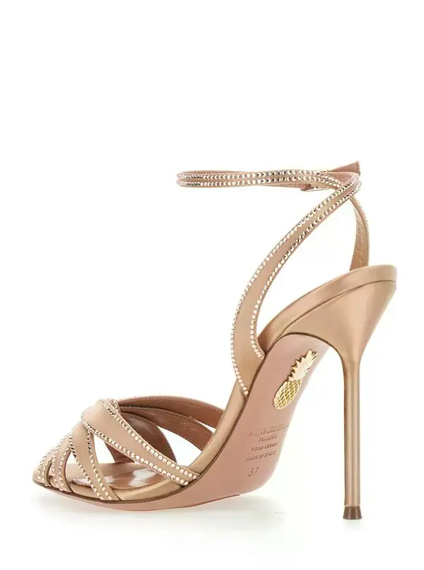 AQUAZZURA Crystal-embellished Wrap-around Stiletto Sandals