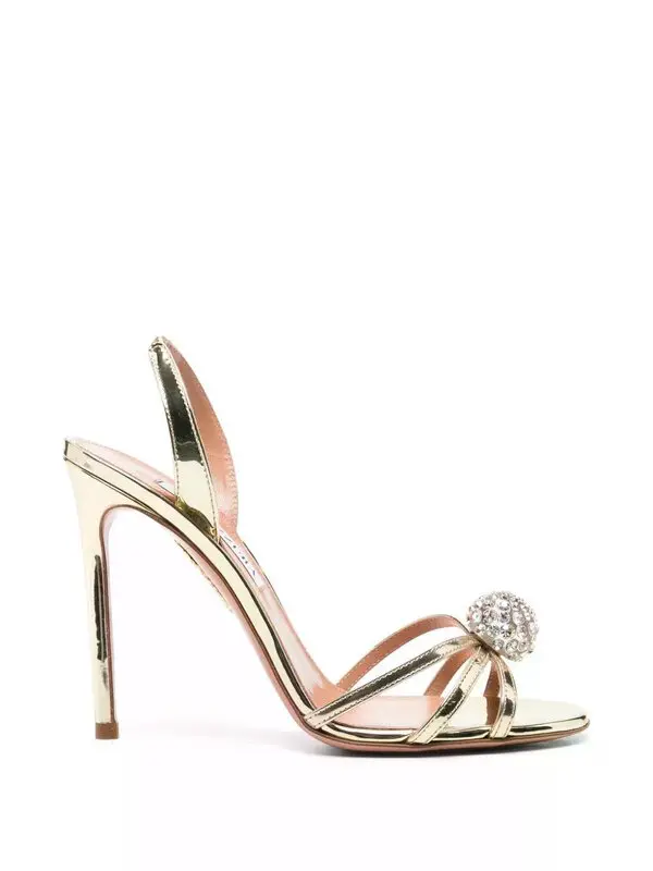 AQUAZZURA Crystal-embellished Stiletto Sandals - Gold