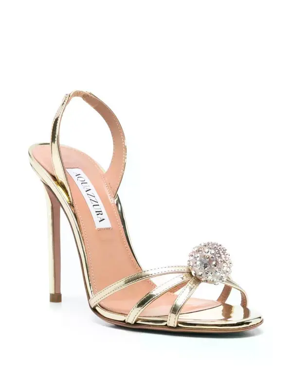 AQUAZZURA Crystal-embellished Leather Heeled Sandals