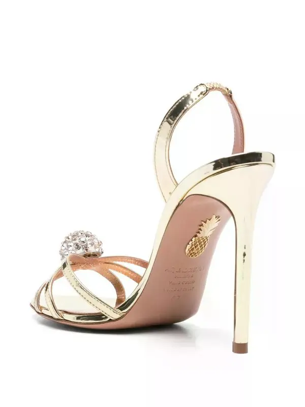 AQUAZZURA Crystal-embellished Leather Heeled Sandals
