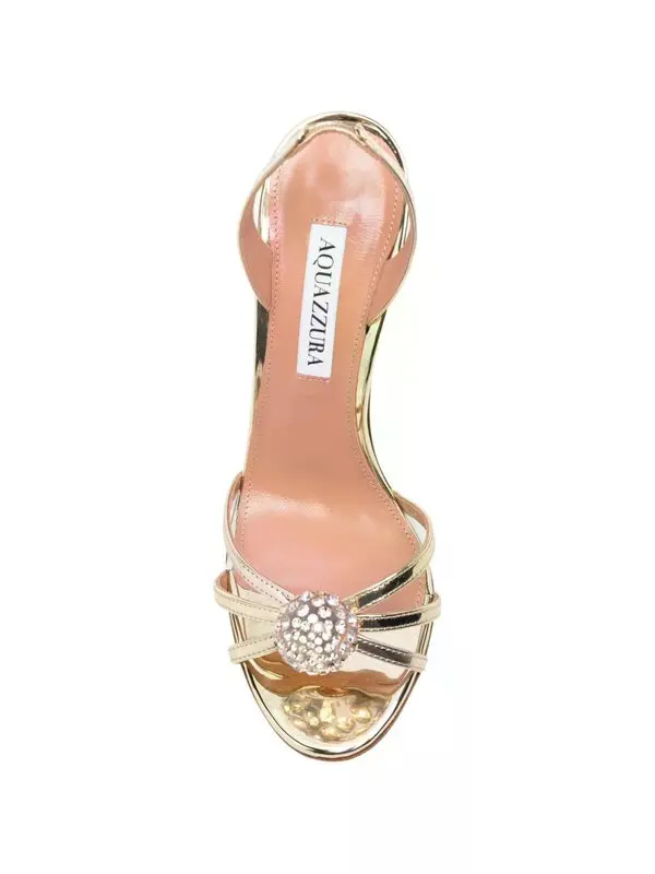 AQUAZZURA Crystal-embellished Leather Heeled Sandals