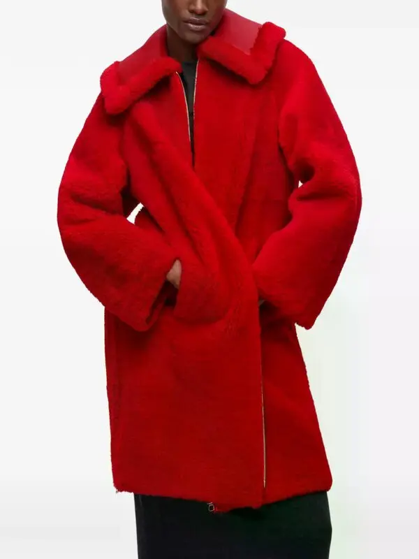 BOSS Shearling-texture Zip-up Coat