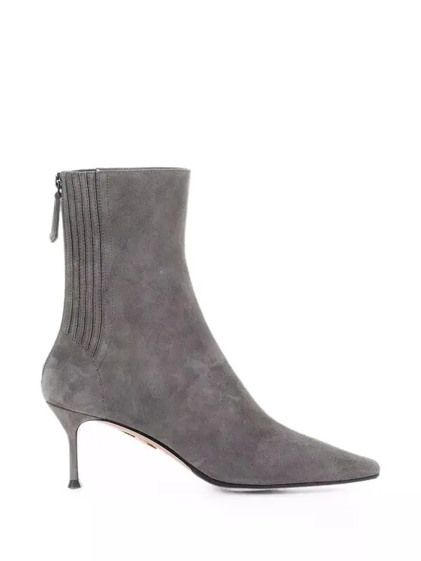 AQUAZZURA Ribbed-panel Suede Ankle Boots