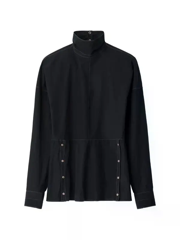 LEMAIRE Press-stud Bib Top In Cotton Crepe - Black