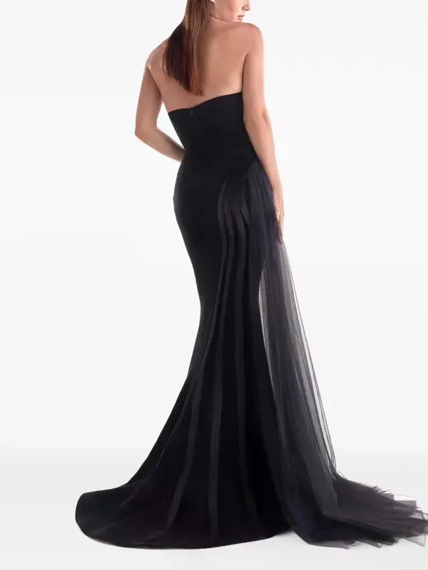 GABY CHARBACHY Strapless Sculptural Detail Gown