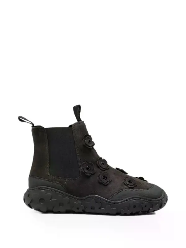 Cecilie Bahnsen Floral-appliqué Suede Ankle Boots - Brown