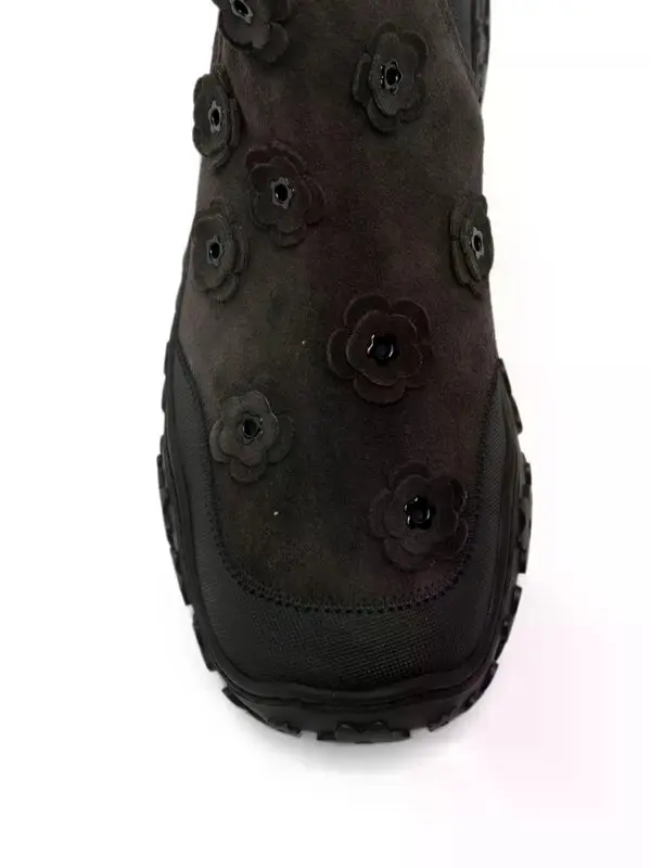 Cecilie Bahnsen Floral Appliqué Suede Ankle Boots