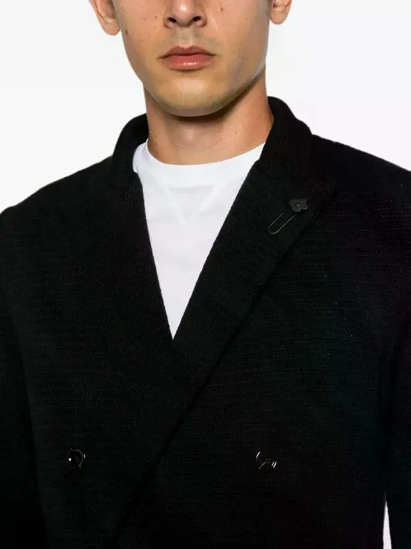 LARDINI Double-breasted Knitted Blazer