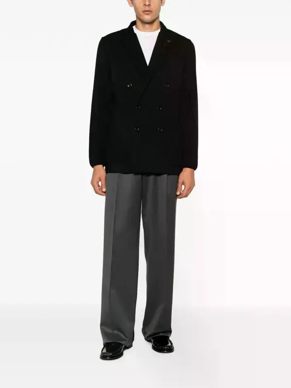 LARDINI Double-breasted Knitted Blazer