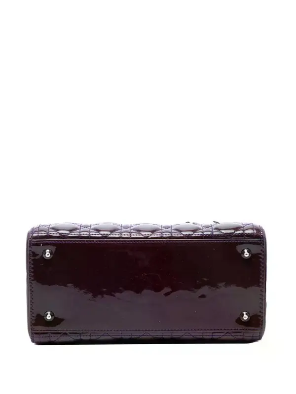 Dior Patent Cannage Lady Satchel - Purple