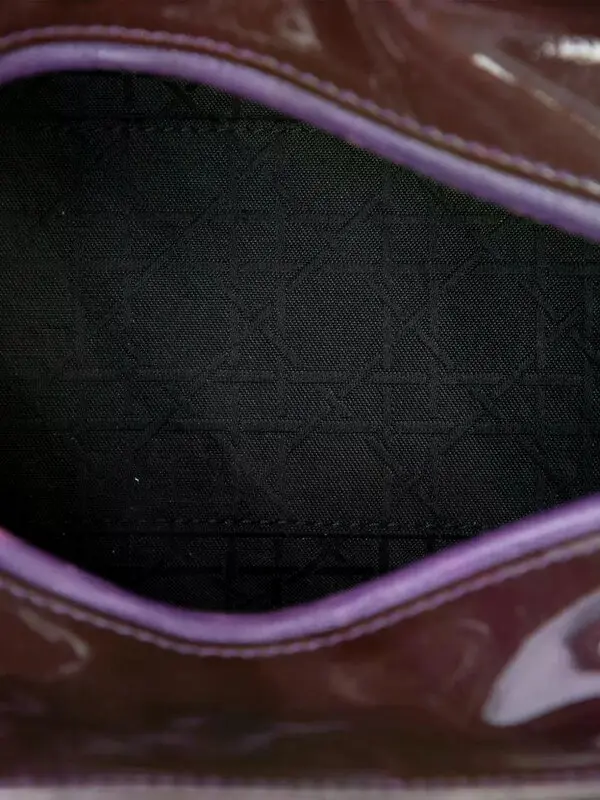 Dior Patent Cannage Lady Satchel - Purple