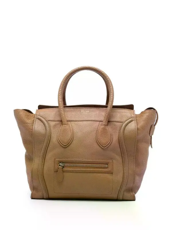 Celine Mini Grained Calfskin Luggage Tote Bag - Brown