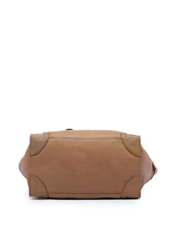 Celine Mini Grained Calfskin Luggage Tote Bag - Brown