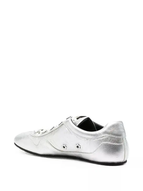 Cecilie Bahnsen Blaise Metallic Crinkle Leather Sneakers