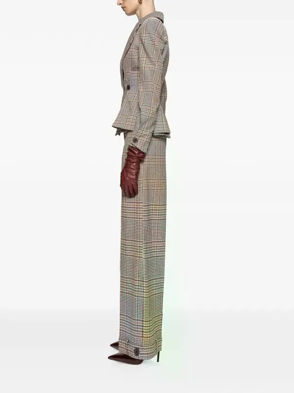NISSA Checked Wide-leg Trousers