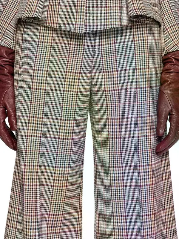 NISSA Checked Wide-leg Trousers