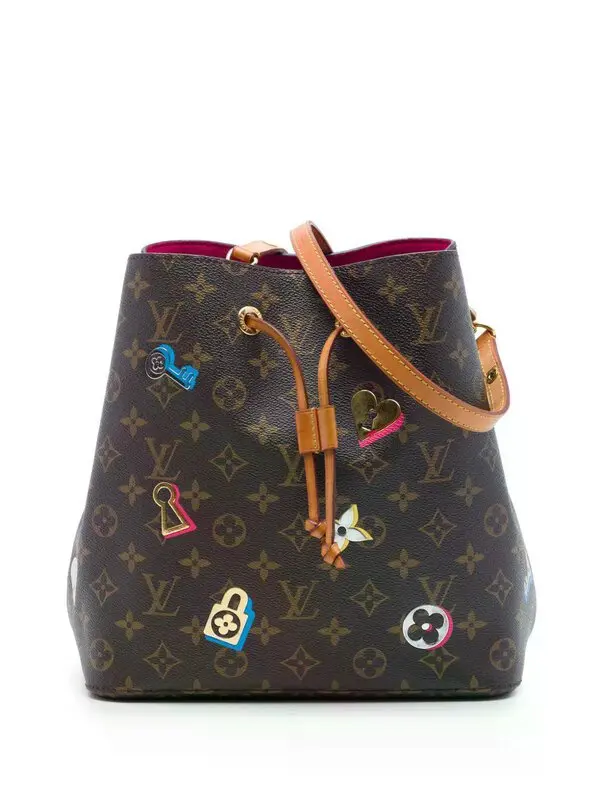 LOUIS VUITTON 2019 Monogram Love Lock Neonoe Mm Bucket Bag - Brown